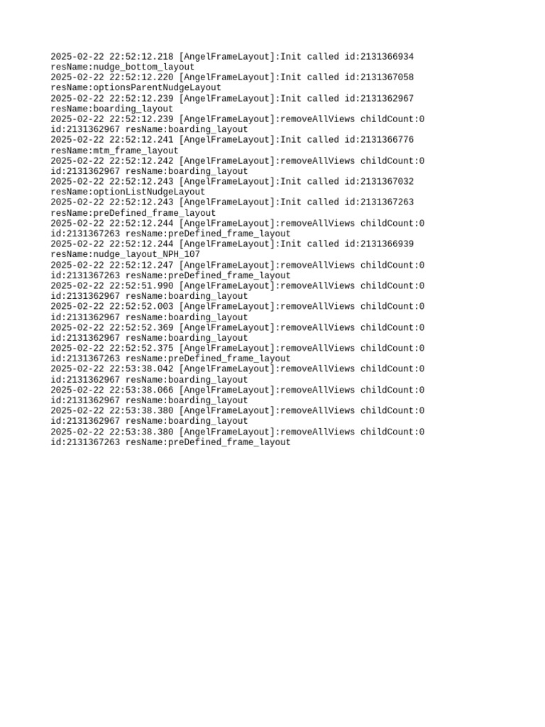 AngelFrameLayout Init Logs | PDF