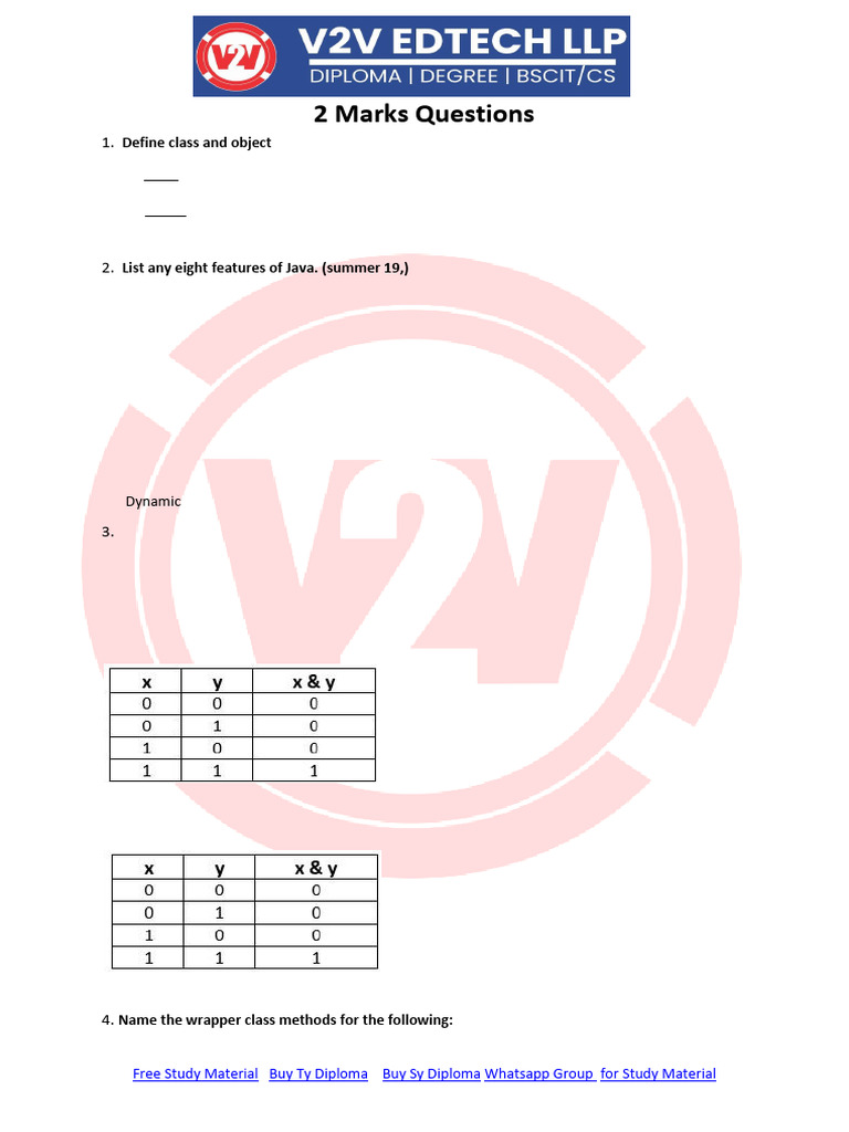 1020243-VIMP Java Questions v2v | PDF | Programming | Constructor (Object Oriented Programming)