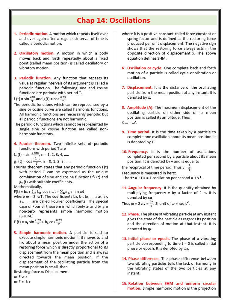 Chap 14 Oscillations - 53235556 - 2025 - 02 - 10 - 00 - 04 | PDF | Oscillation | Resonance