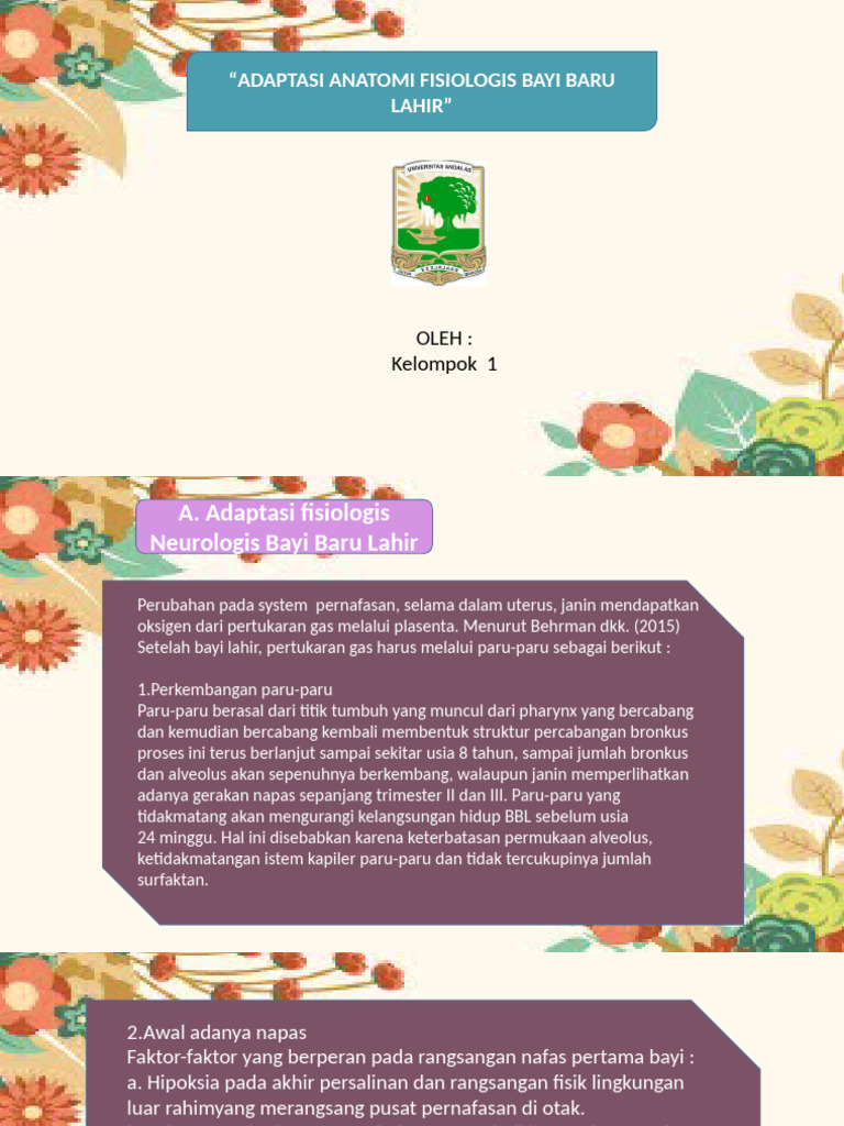 Adaptasi Anatomi & Fisiologi BBL Normal | PDF