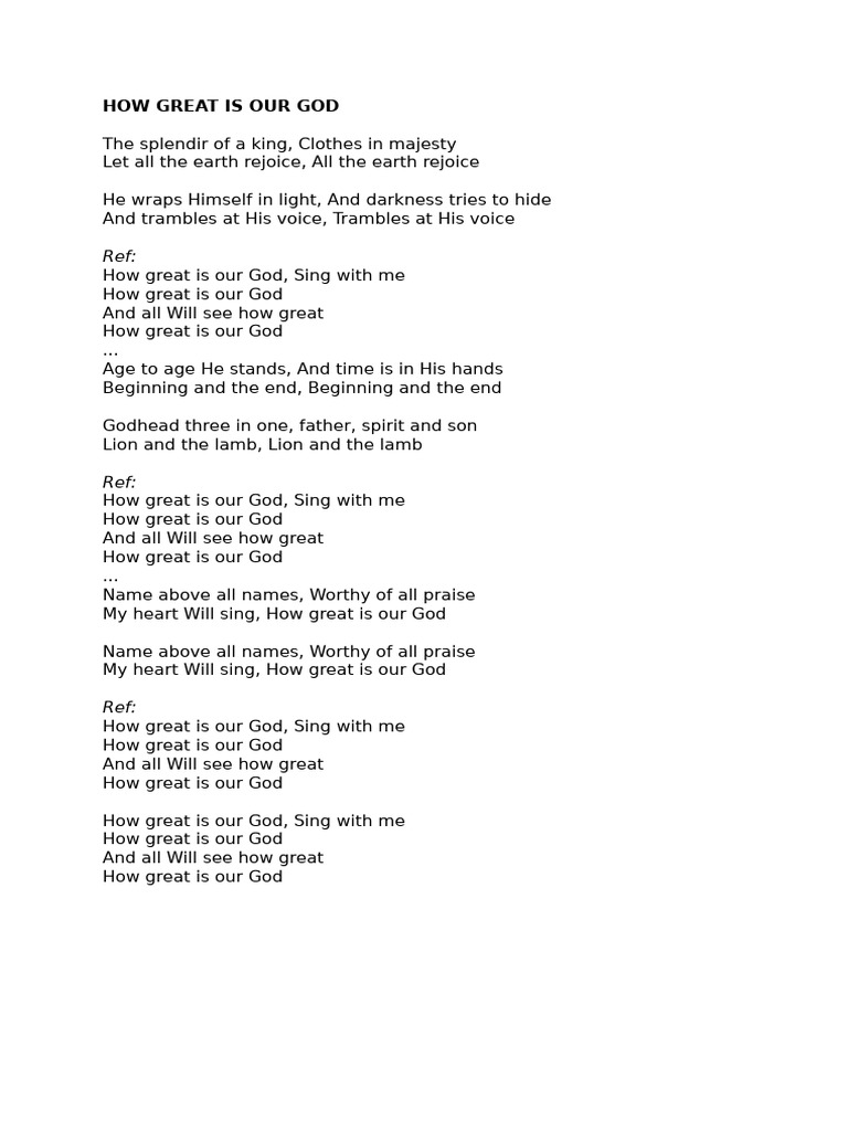 How Great Is Our God | PDF