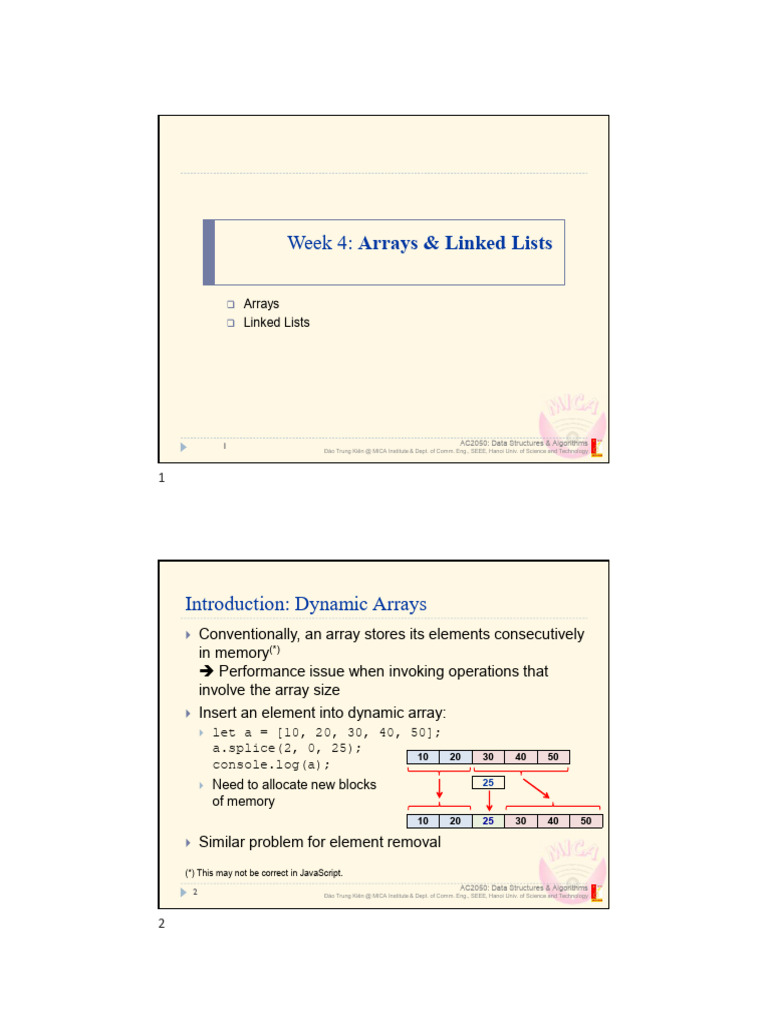 04. Arrays & Linked Lists | PDF | Computer Programming | Algorithms And ... 04. Arrays & Linked Lists | PDF | Computer Programming | Algorithms And ...