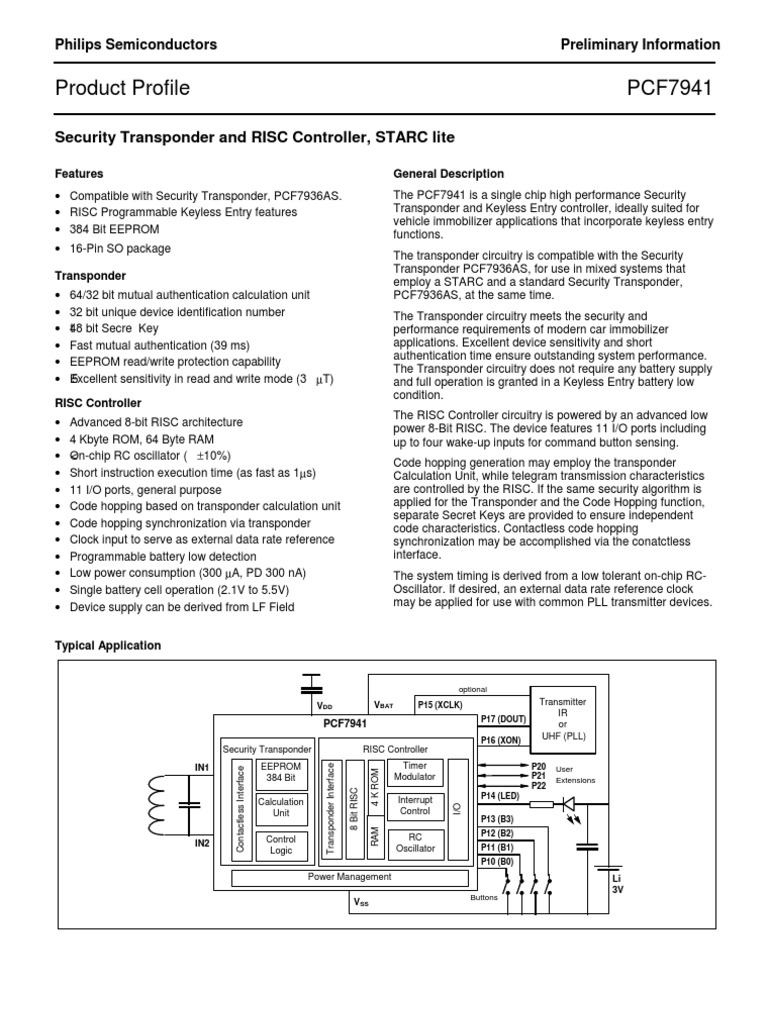 PCF 7941 | PDF | Input/Output | Random Access Memory