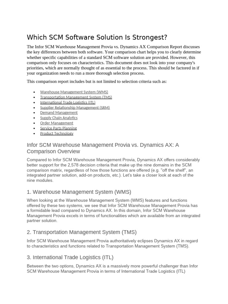 What Is The Best SCM Package3 | PDF | Supply Chain Management | Supply ...