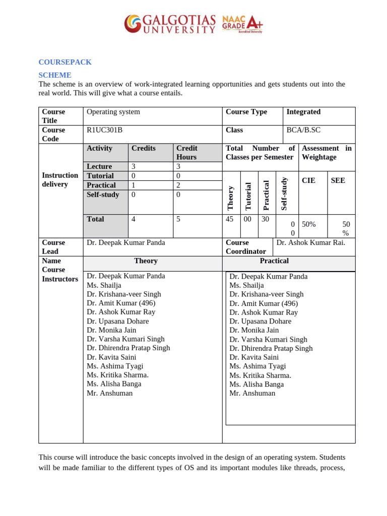 COURSEPACK Operating System Integrated-NEW | PDF | Process (Computing ...