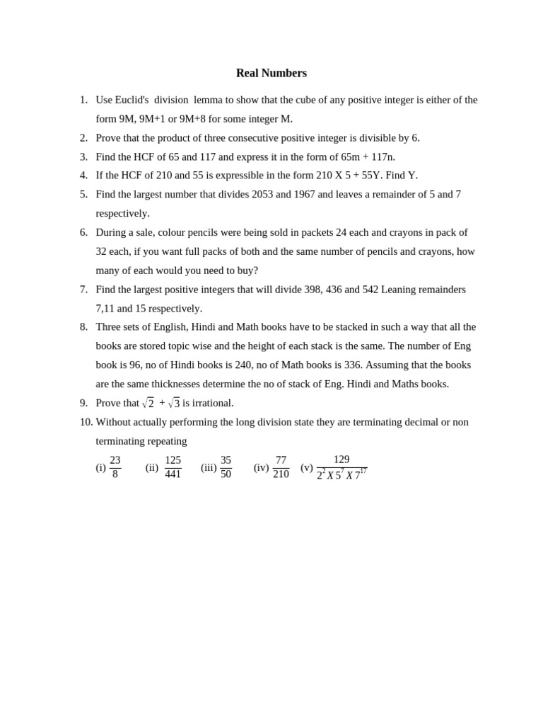 Real Number 4. | PDF