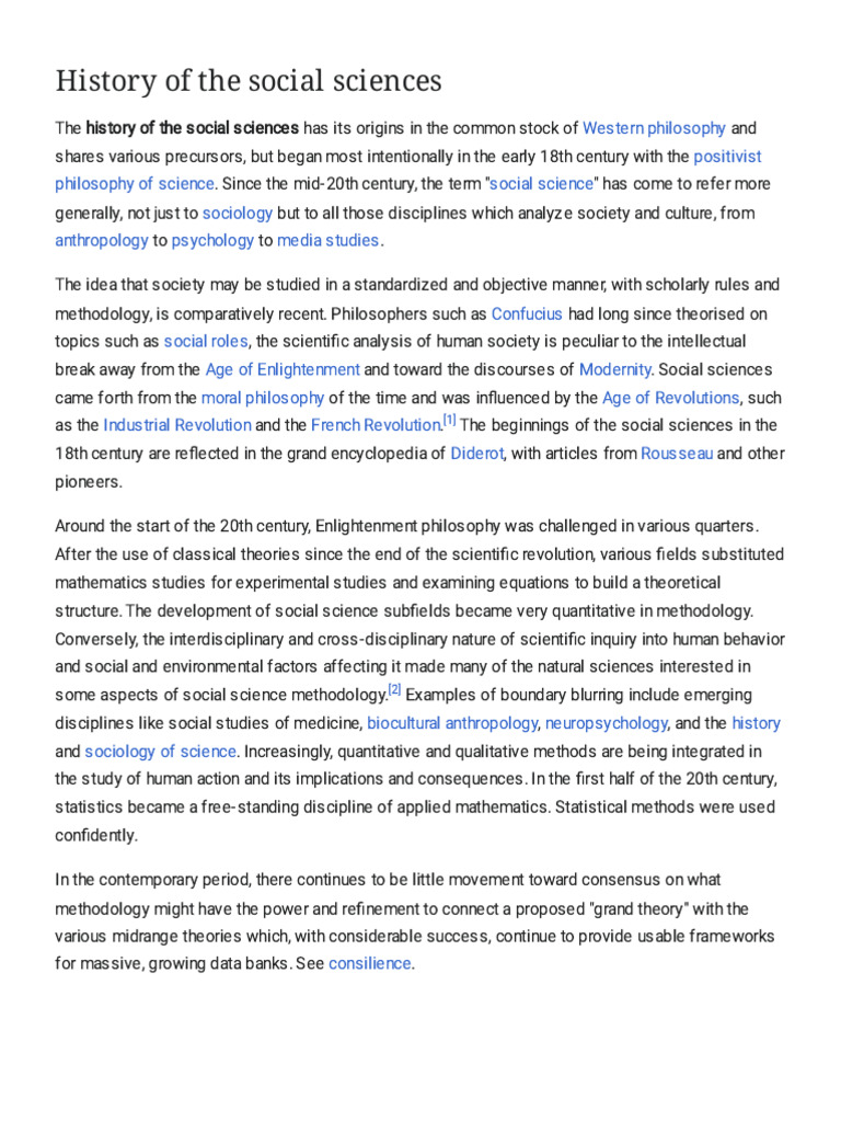 History of The Social Sciences - Wikipedia | PDF | Social Sciences ...