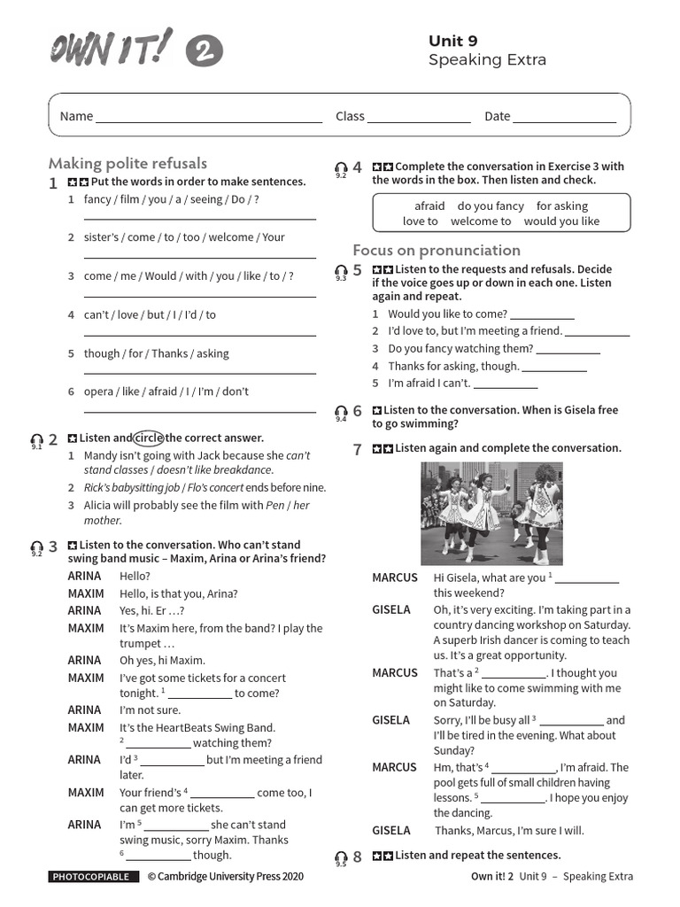 Speaking Extra Unit9 Without Answers | PDF | Performing Arts ...