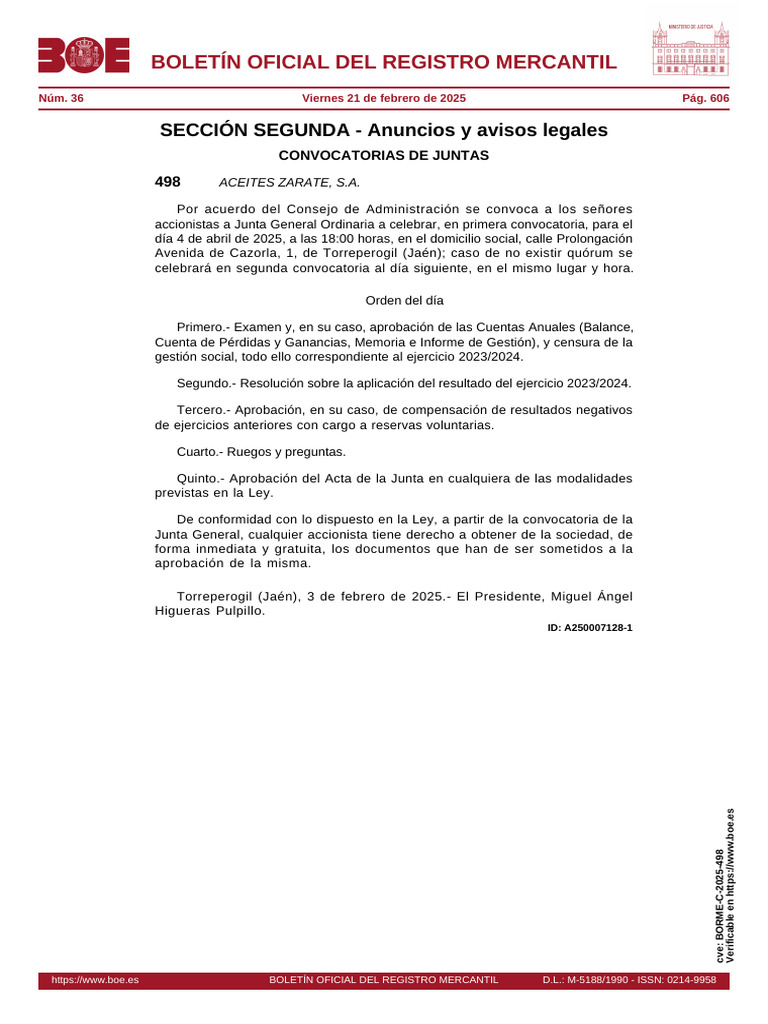 Borme C 2025 498 | PDF | Gobierno