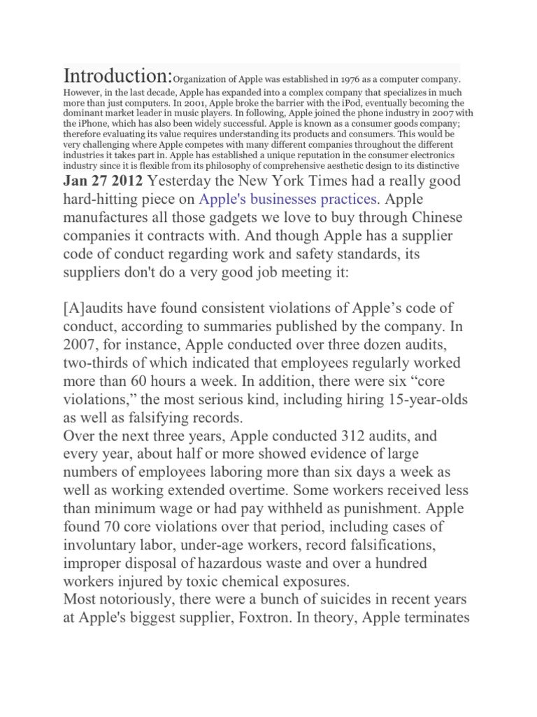 Unethical Apple | PDF | Apple Inc. | Supply Chain