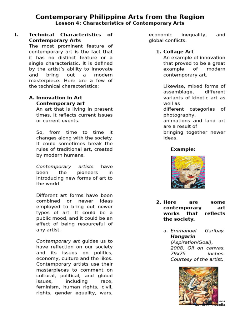 Characteristics of Contemporary Art | PDF | Surrealism | Paintings