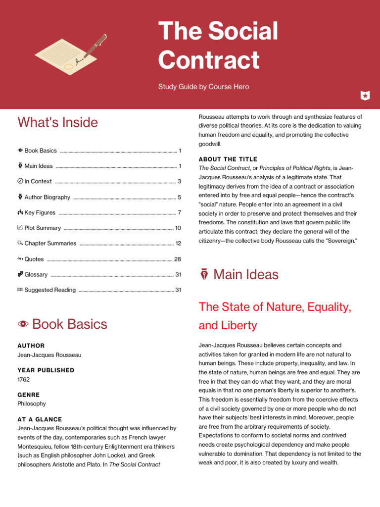Rousseau's Social Contract Overview | PDF | Jean Jacques Rousseau | Age ...