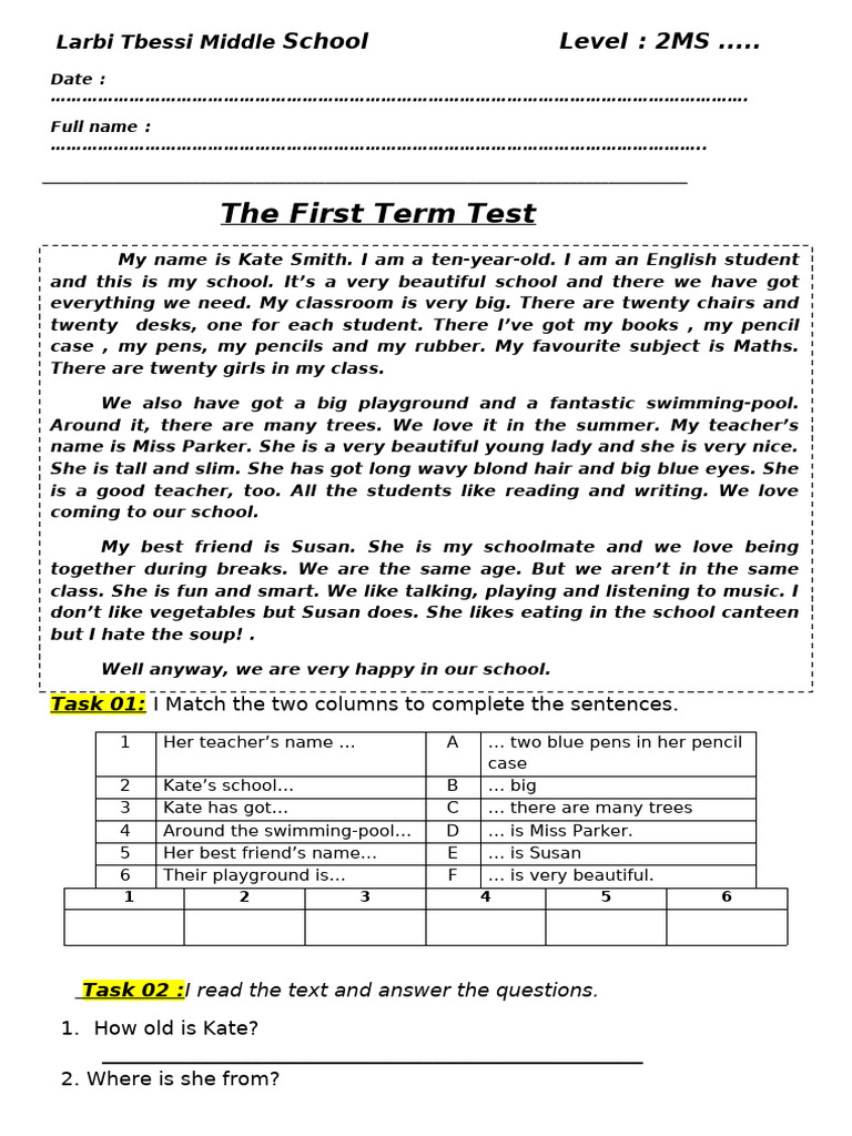 Middle school | PDF