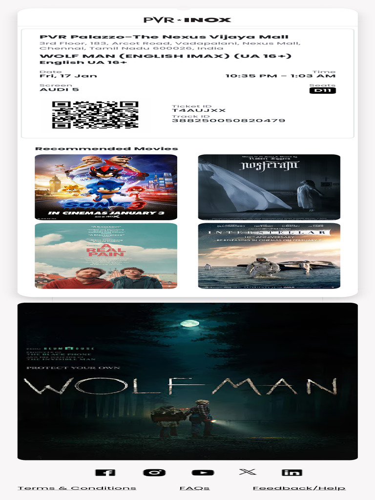 PVR Palazzo IMAX Movie Ticket Info | PDF