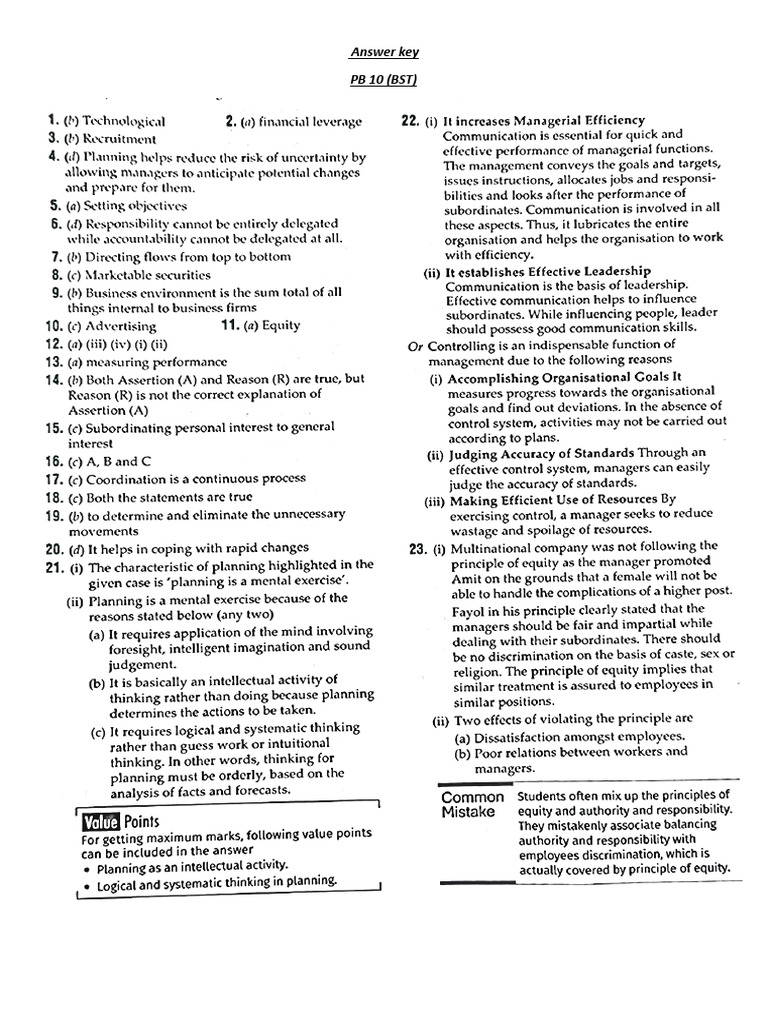 10.1. Answer Kay PB 10 | PDF