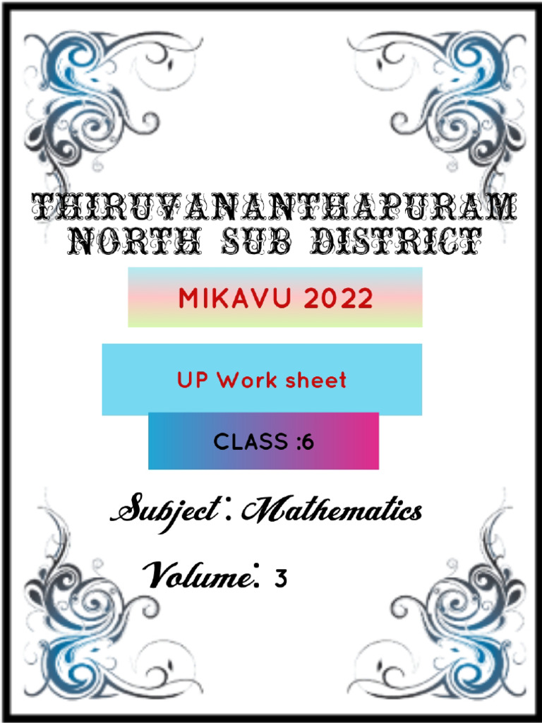 Work Sheet STD 6 Maths | PDF