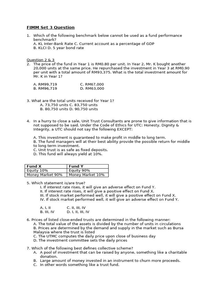 B. CUTE Exam Samples (Qs Only) Set 3 | PDF | Investing | Interest