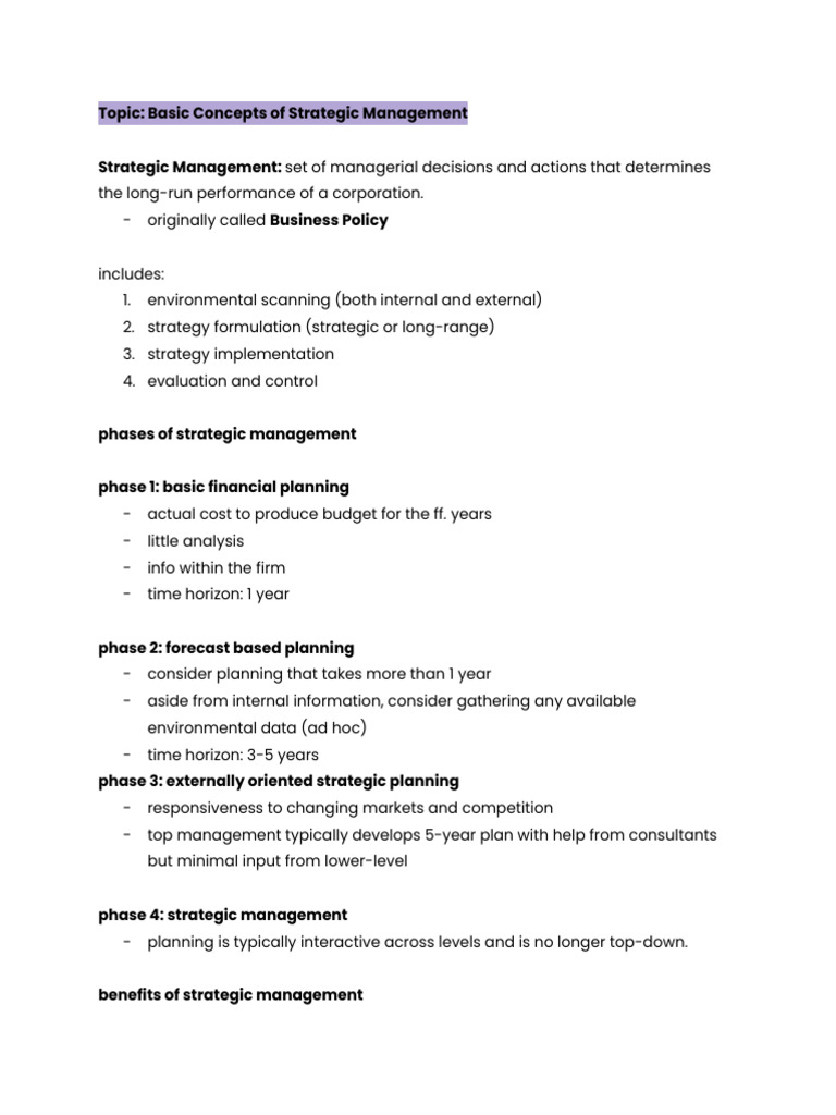 Sustra Notes | PDF | Strategic Management | Risk