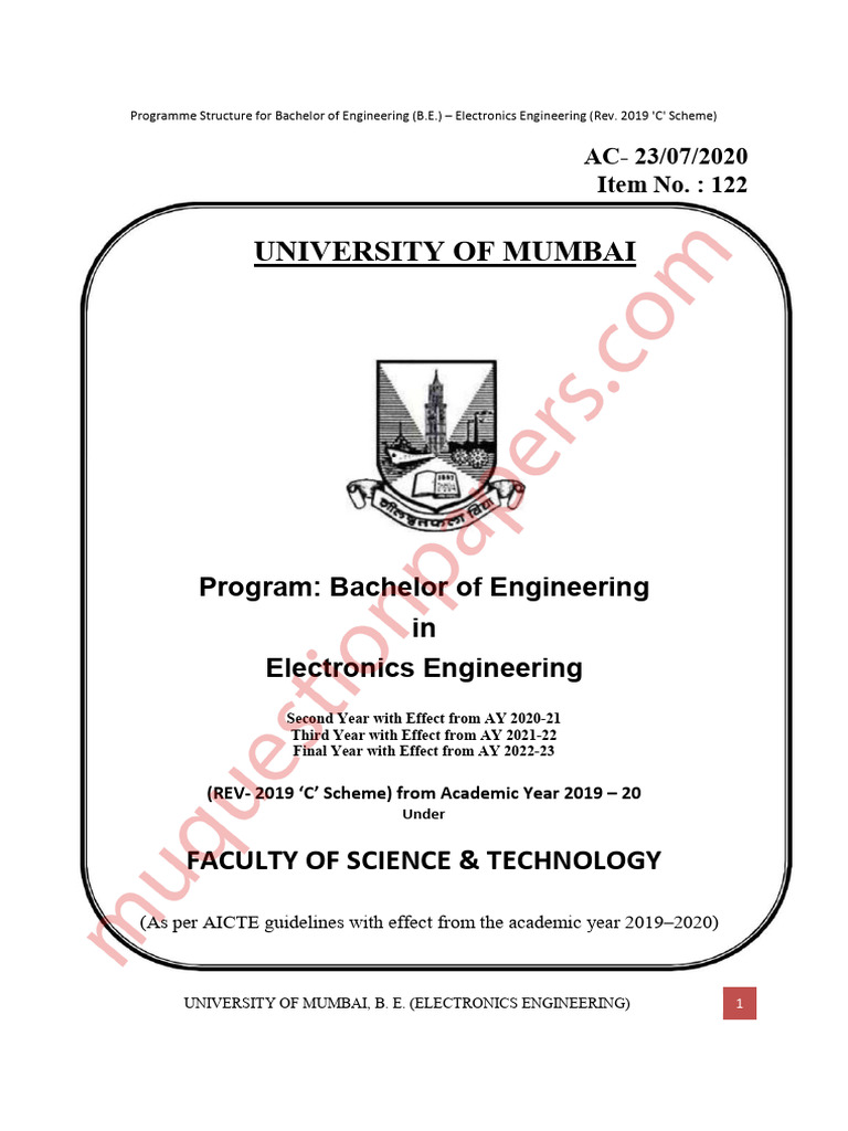 B.E. Electronics Engineering Curriculum 2020 | PDF | Amplifier ...