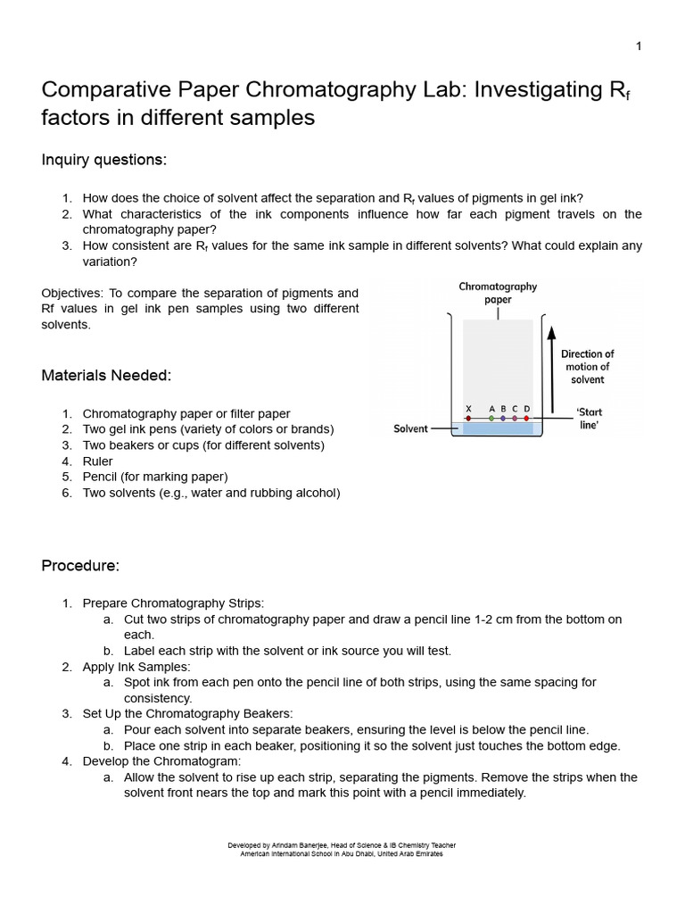 Comparative Paper Chromatography Lab | PDF | Chromatography | Ink
