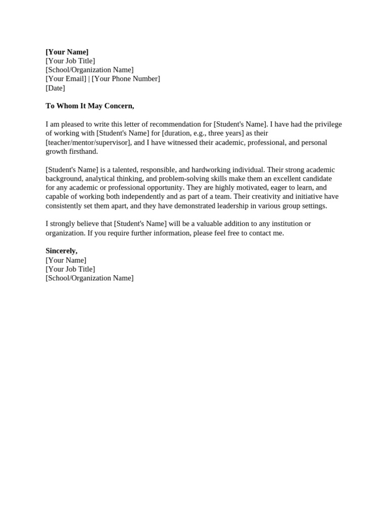 general-recommendation-letter | PDF