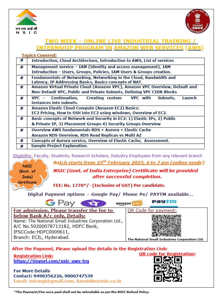 AWS Online Training by NSIC | PDF | Cloud Computing | Internet
