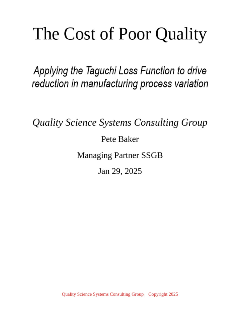 Managing The Cost of Poor Quality | PDF | Engineering Tolerance
