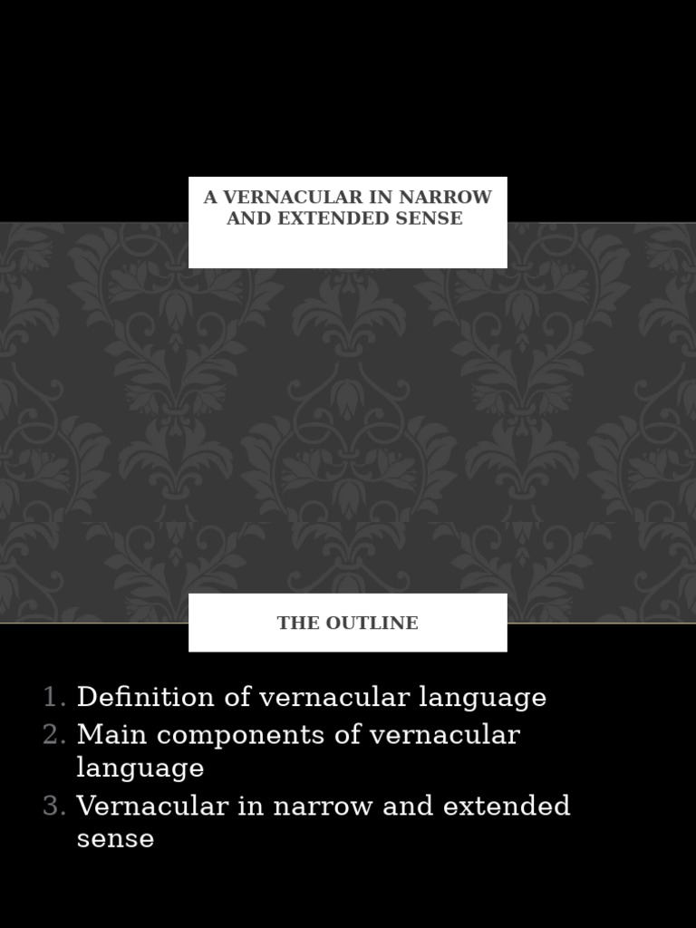 Vernacular Language | PDF