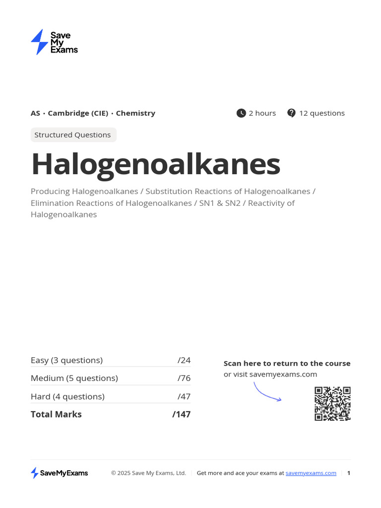 Halogenoalkanes: Reactions and Mechanisms | PDF | Chemical Reactions ...