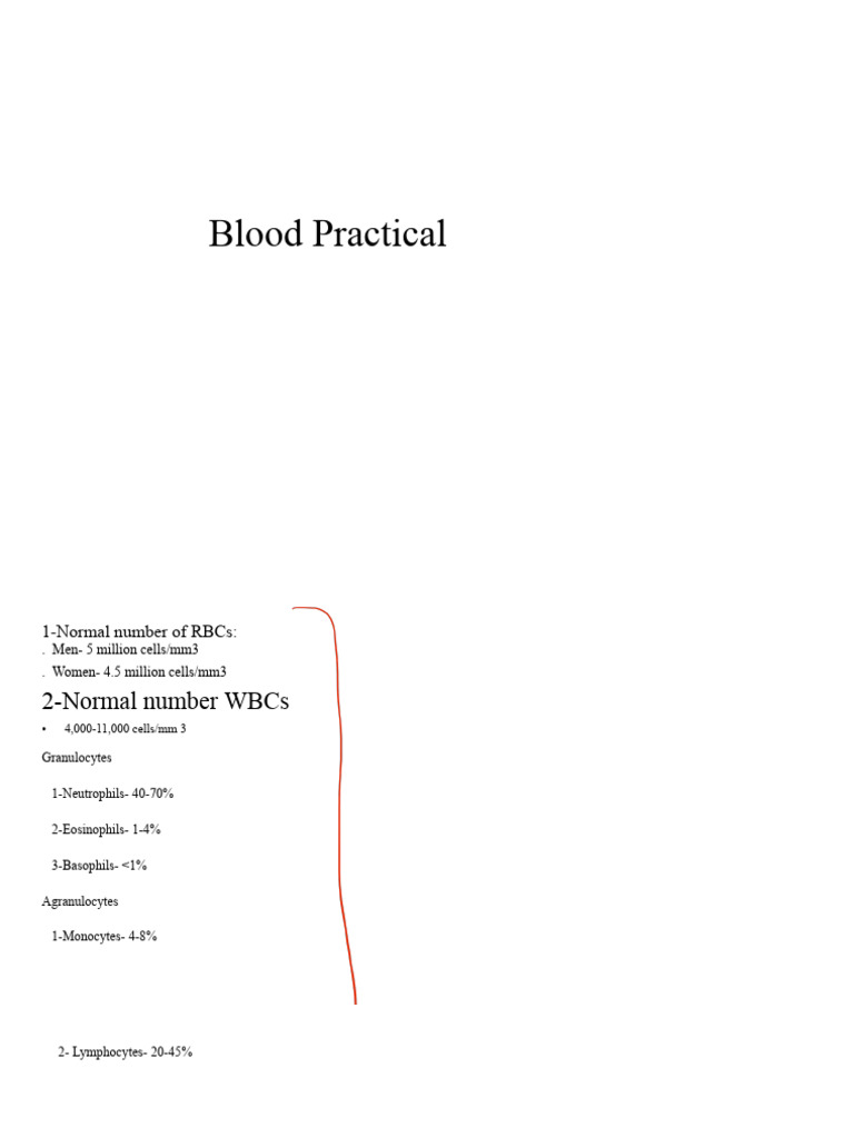 blood Practicals | PDF | White Blood Cell | Anatomy