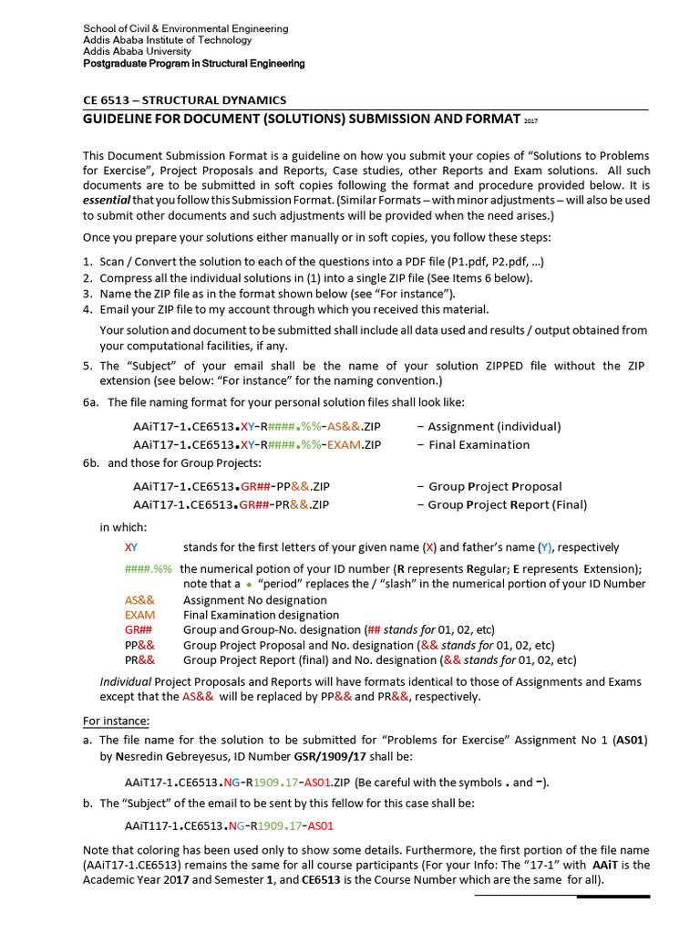 Structural Dynamics Submission Guidelines | PDF | Zip (File Format)