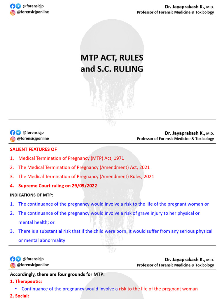MTP Act, Rules & SC Ruling | PDF | Abortion | Pregnancy
