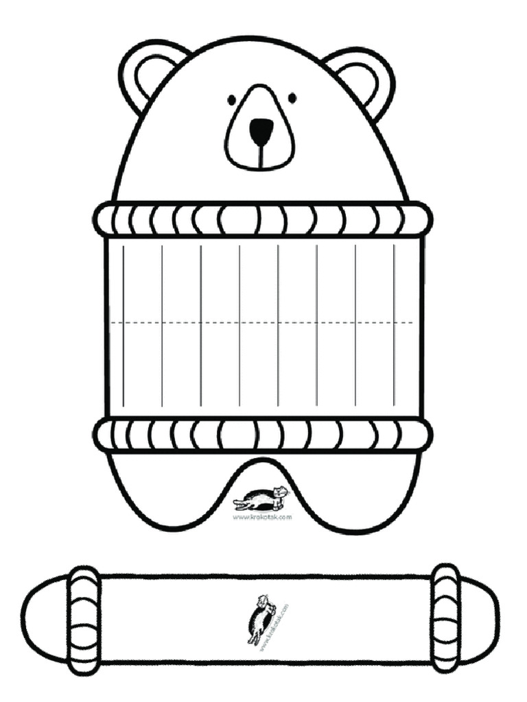 Bear Paper Weaving Craft Template | PDF