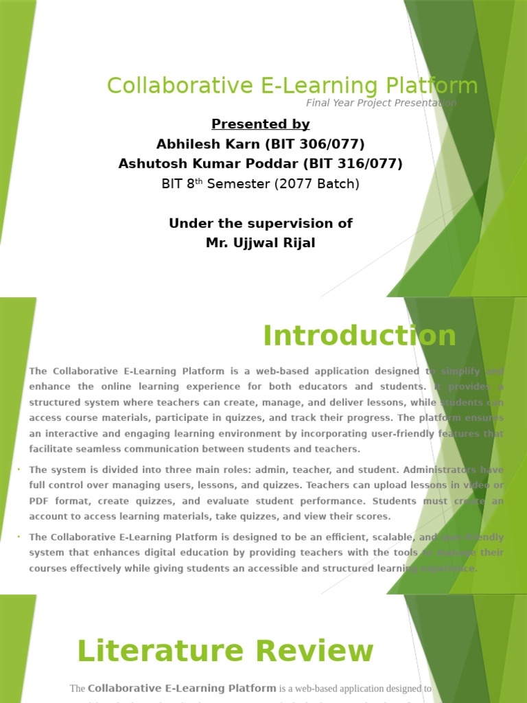 Collaborative E Learning Platform Pdf Educational Technology Unit