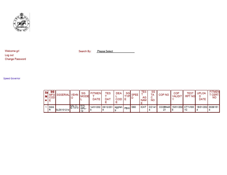 Speed Governor Test Report Summary | PDF