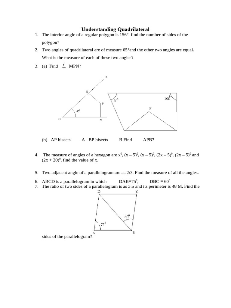 Understanding Quadrilateral -1 | PDF