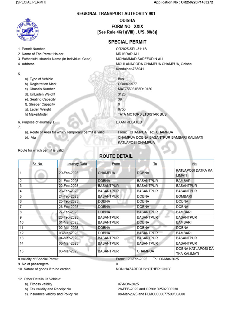 Special Permit Print 9977 | PDF | Transport | Vehicles