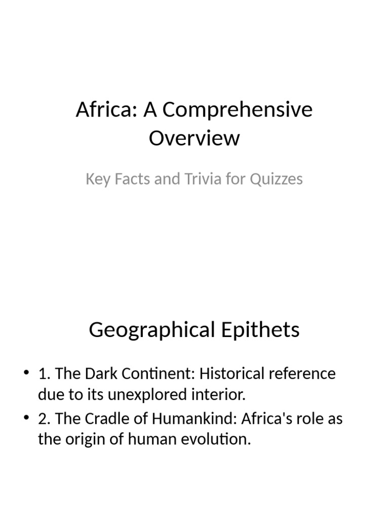Africa Overview Presentation | PDF