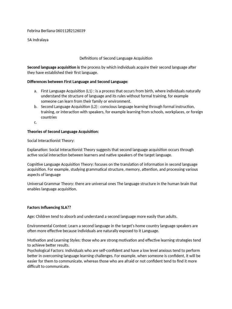 Understanding Second Language Acquisition | PDF | Second Language Acquisition | Language Acquisition