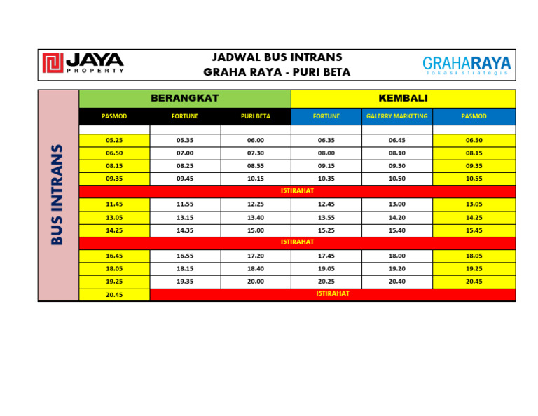 Jadwal Bus Intrans - Puri Beta | PDF