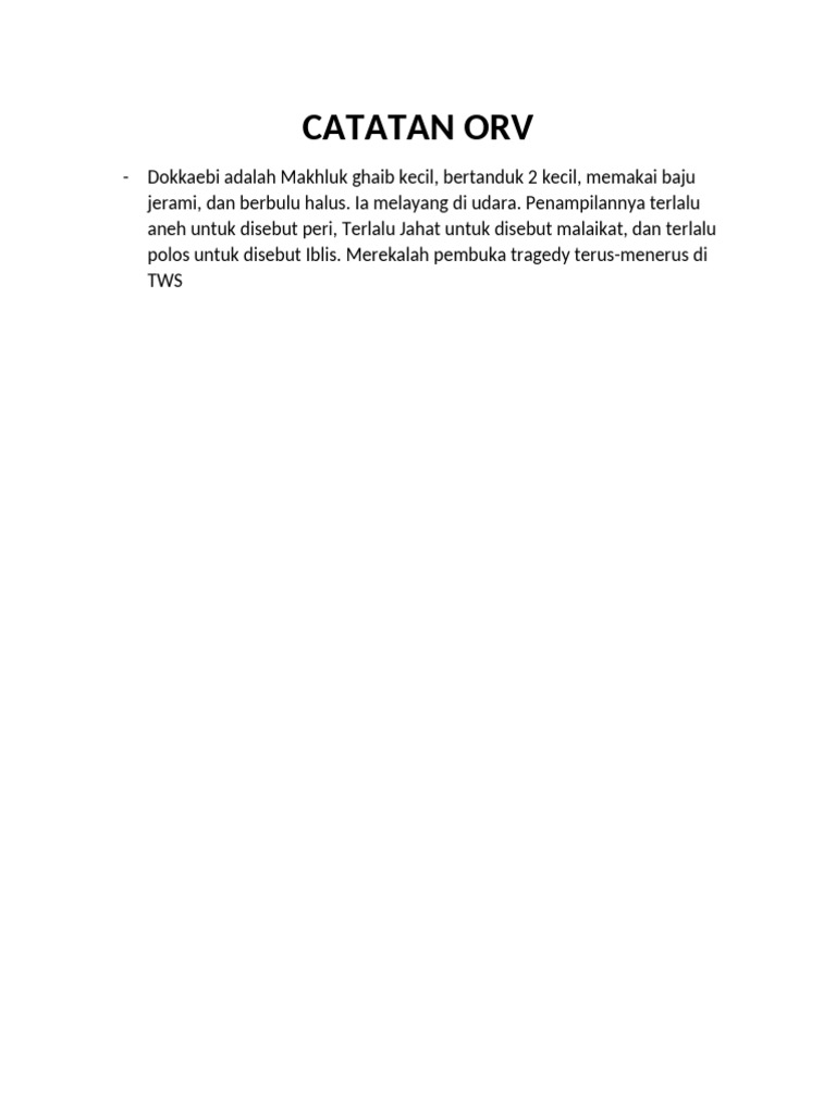 Catatan Orv | PDF