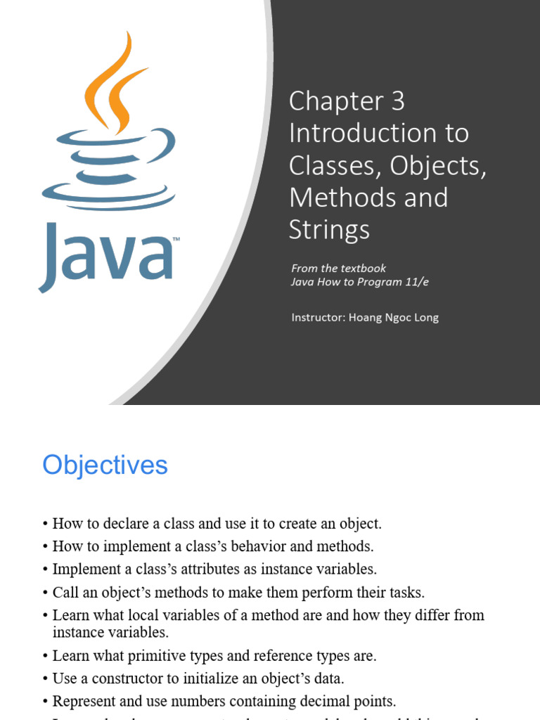 Lecture 01 Introduction To Classes Objects Methods And Strings 9474