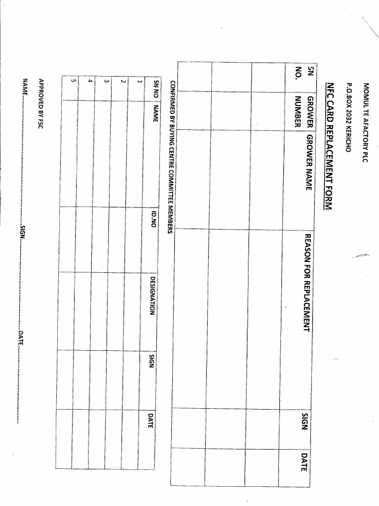 CARD REPLACEMENT | PDF