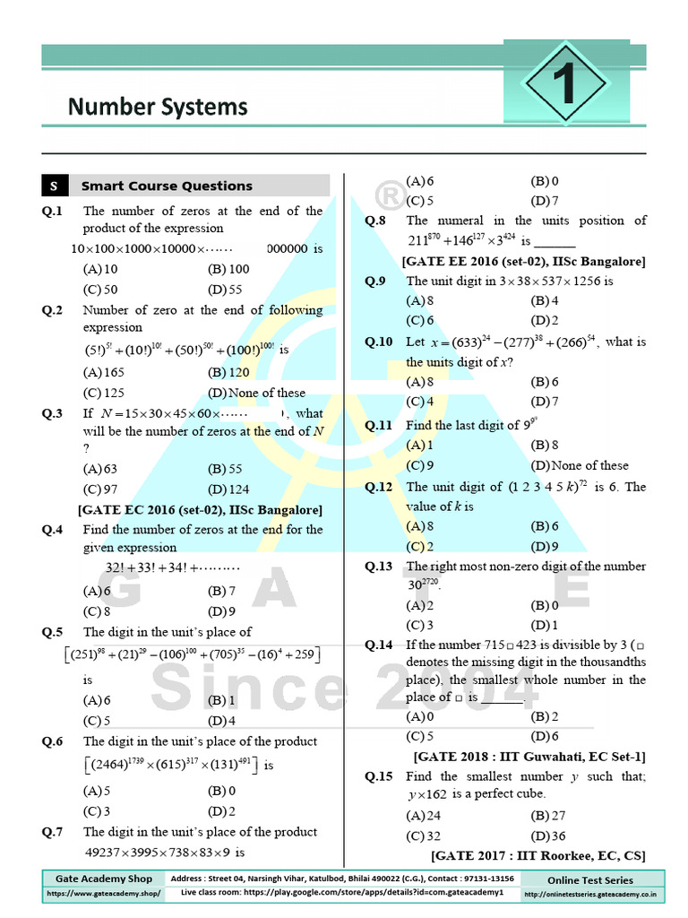 Number System For SC Course Student Sheet | PDF | Summation ...