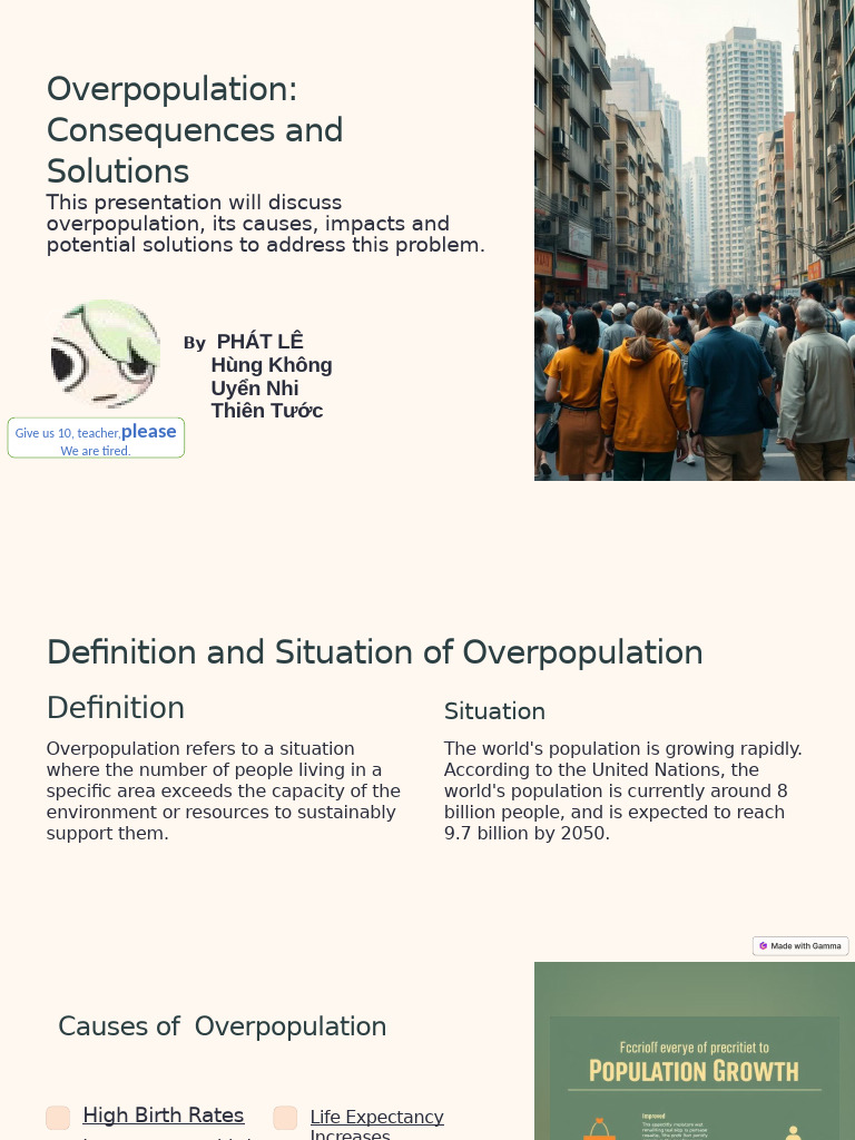 Overpopulation Consequences and Solutions - pptx2 | PDF | Human ...