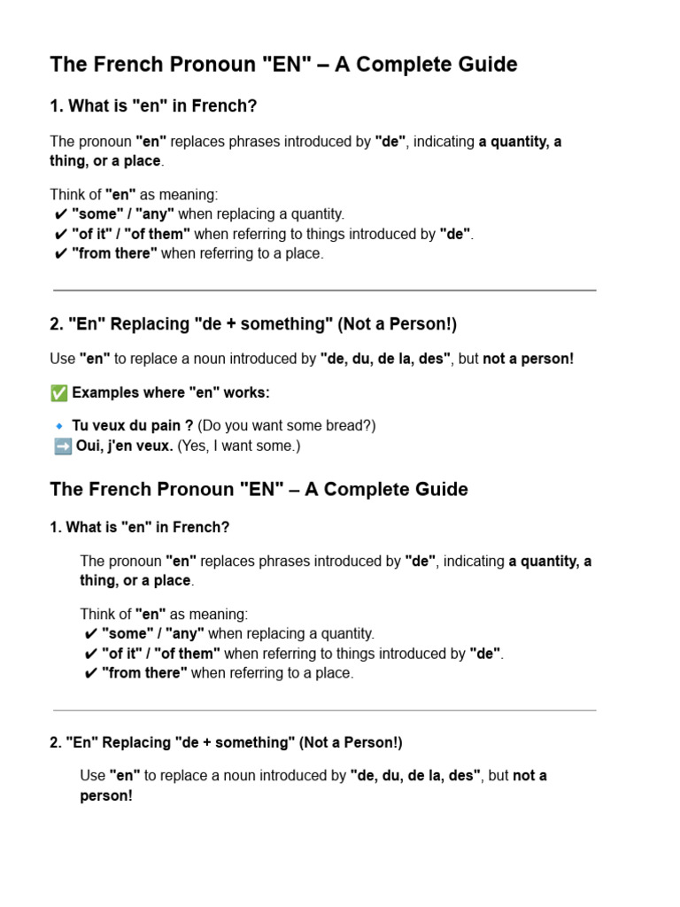 EN - Pronoun French Grammer Topic in Detail by Astik Aryan | PDF ...