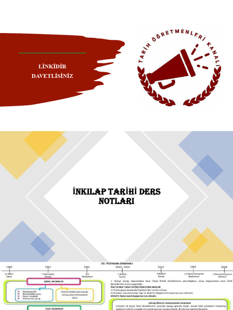 Inkilap Tarihi Ders Notlari | PDF