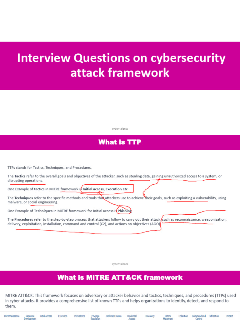 Interview+q+and+A+cybersecurity+attack+framework | PDF | Security | Computer Security