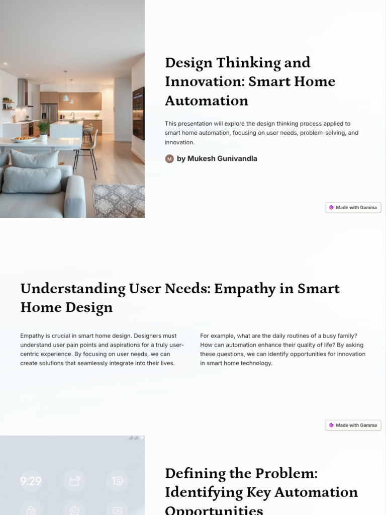 Design Thinking and Innovation Smart Home Automation | PDF | Home Automation | Internet Of Things