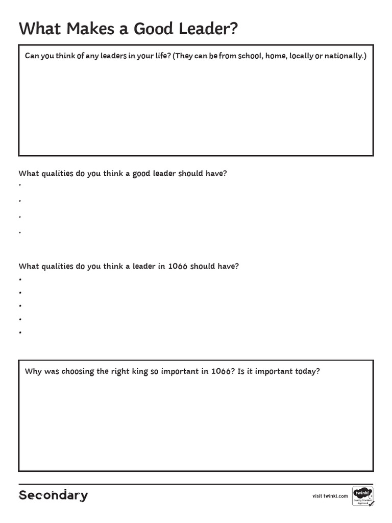 Min Thant Shwe - What Makes A Good Leader Activity Sheet | PDF